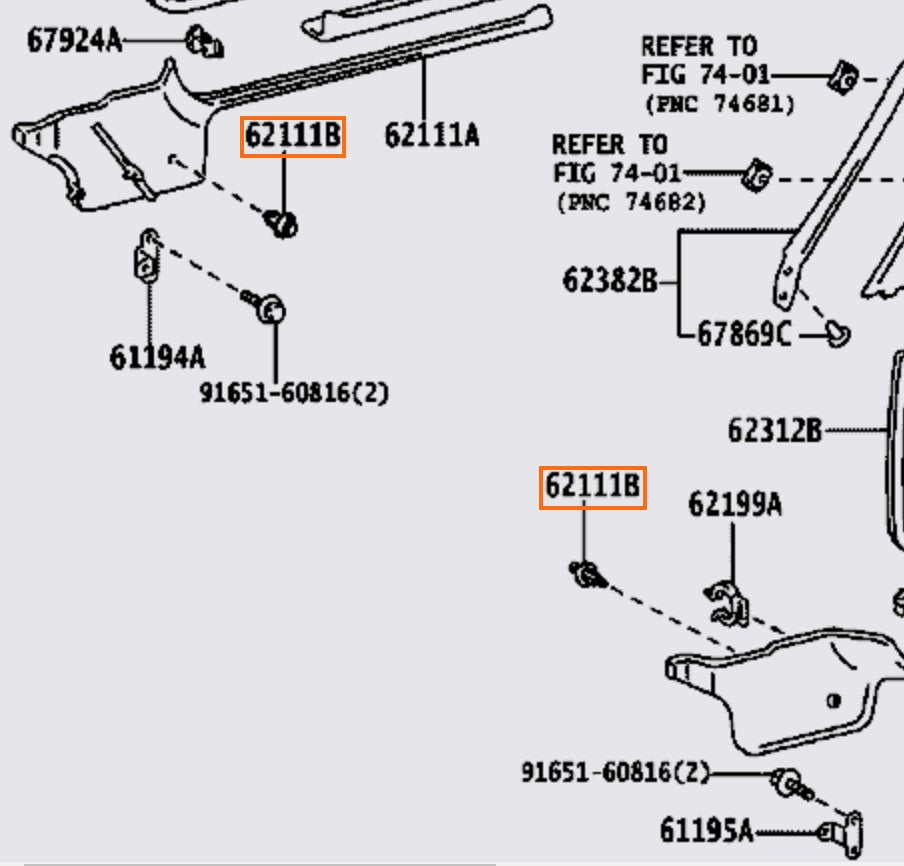 Genuine OEM JZA80 / MKIV Supra Kick Panel / Rear hatch Carpet Clip - 9 ...